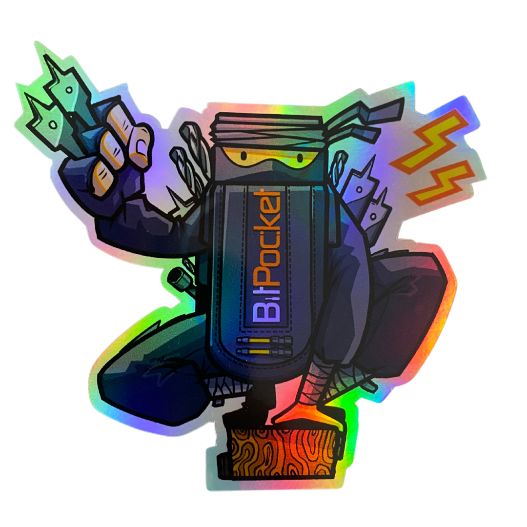 Holographic Ninja Sticker – Bitpocket
